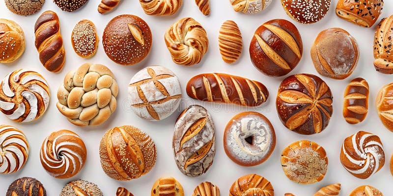 Delicious Assortment of Freshly Baked Bread, Different Types of Bread ...