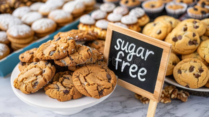 Delicious Assortment of Sugar-free Cookies on Display at a Bakery with ...