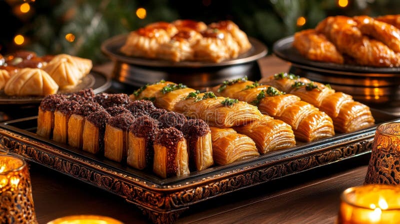 Delicious Assortment of Traditional Middle Eastern Sweets on Display ...