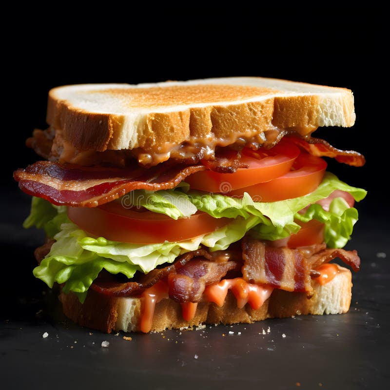 Delicious Bacon BLT Sandwich Stock Illustration - Illustration of still ...