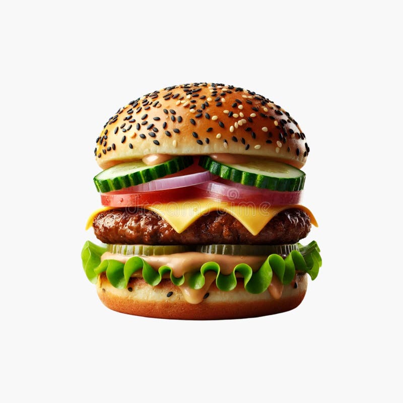 A Delicious Bacon Cheese Burger Stock Illustration - Illustration of ...