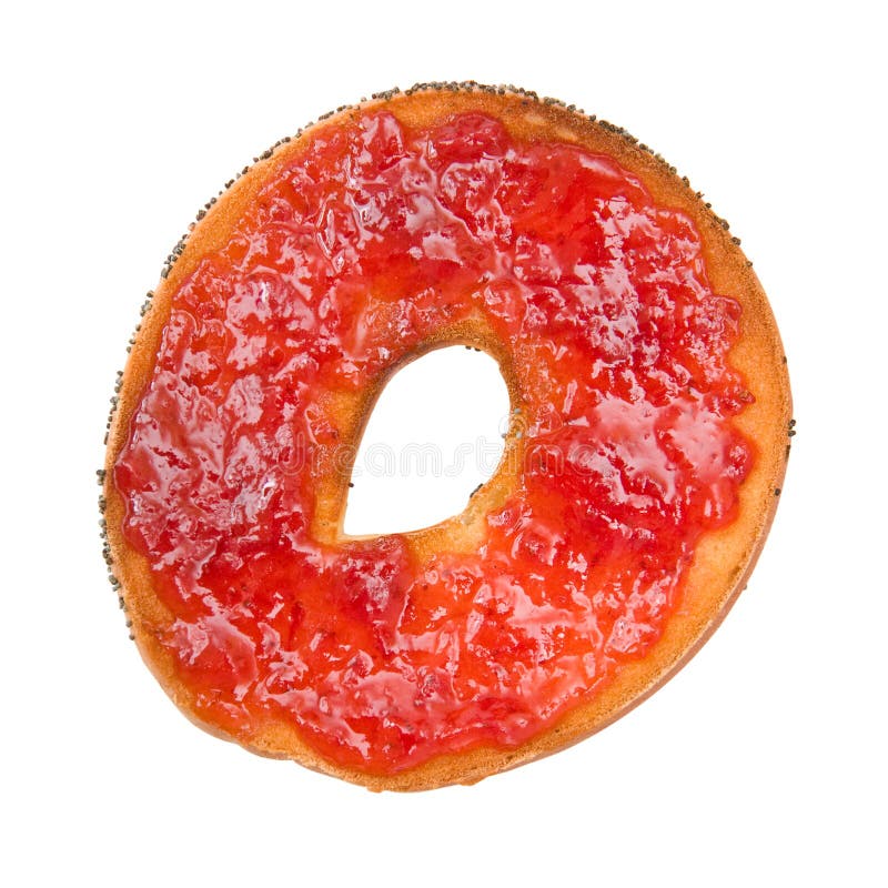 Delicious Bagel with Fruit Jam Stock Image - Image of strawberry ...
