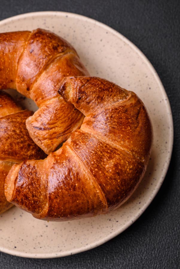 Delicious Baked Crispy Croissants As an Element of an Invigorating ...