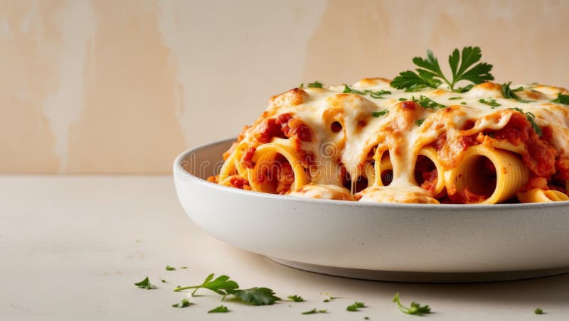 Delicious Baked Pasta Dish with Melted Cheese. Stock Photo - Image of ...