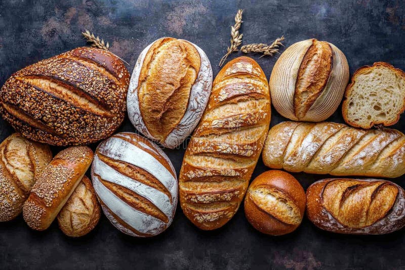 A Delicious Bakery Bread Background, Highlighting Different Types of ...