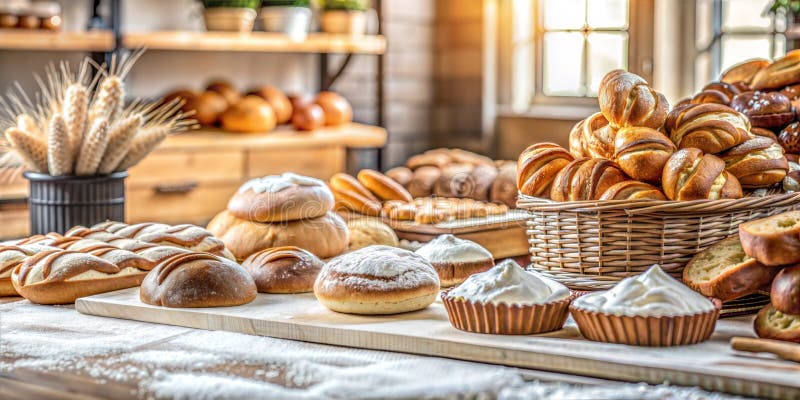 Delicious Bakery Event Banner with Pastries and Flour Stock ...