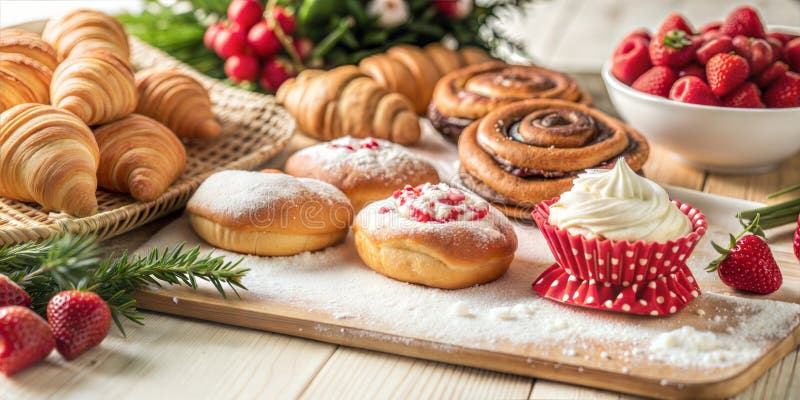 Delicious Bakery Event Banner with Pastries and Flour Stock ...