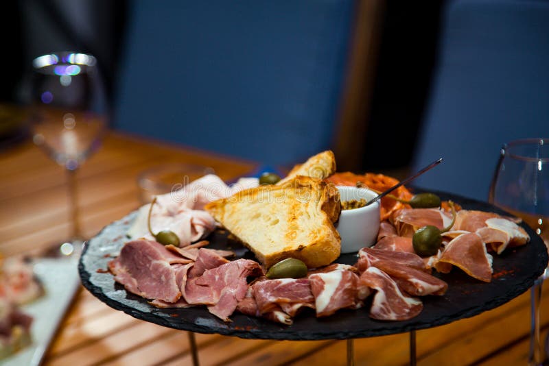 Delicious, Beautiful Slicing, Appetizer on the Table in a Restaurant ...