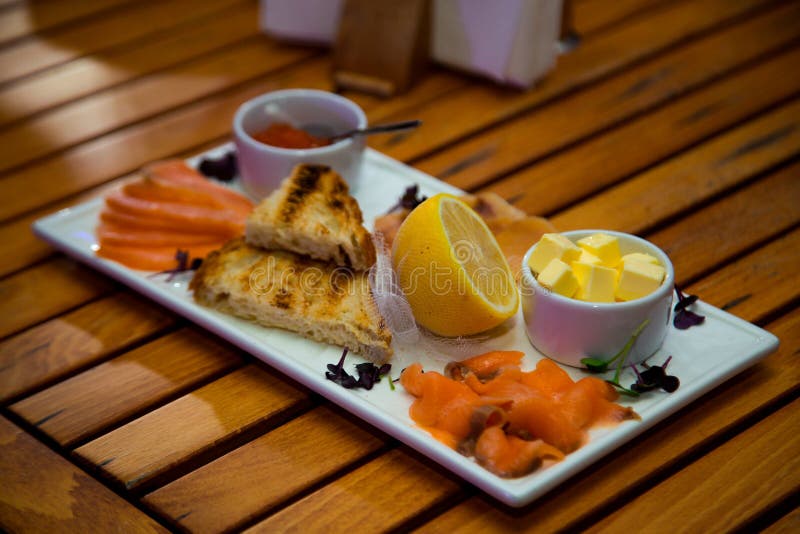Delicious, Beautiful Slicing, Appetizer on the Table in a Restaurant ...