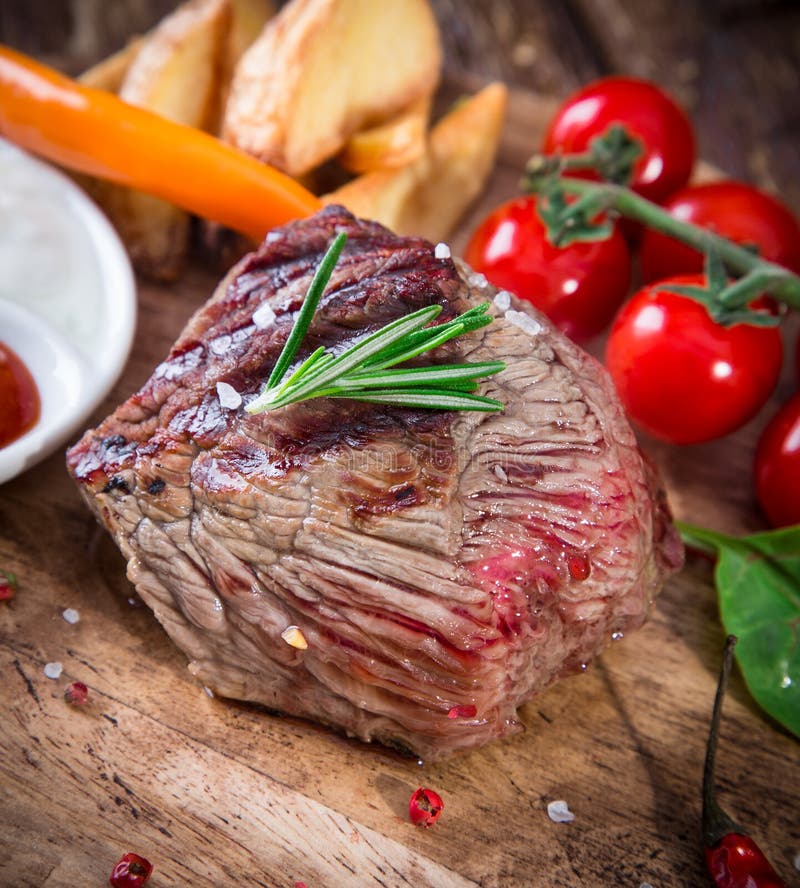 Delicious beef steak stock photo. Image of green, meat - 39804322