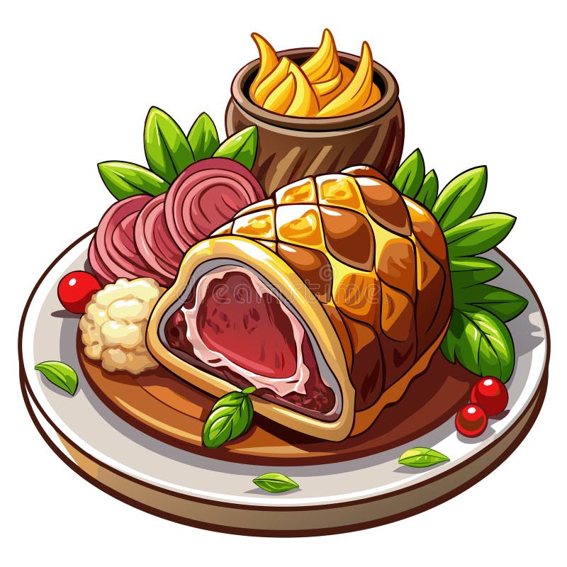 Delicious beef wellington stock vector. Illustration of flavor - 331006282