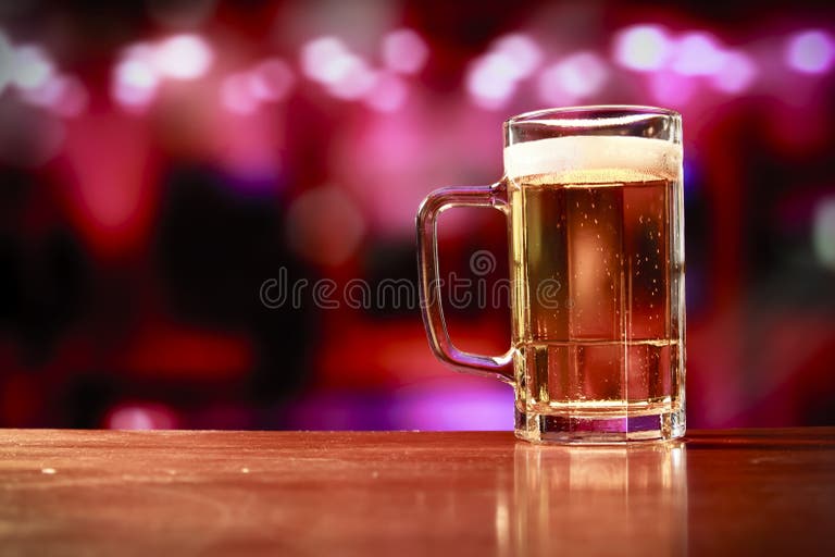 Delicious Beer Mug on a Bar Stock Photo - Image of fashioned ...