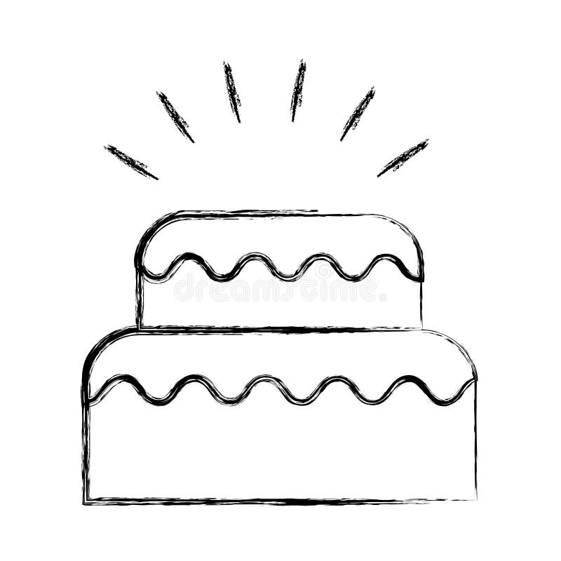 Delicious Birthday Cake Icon Stock Vector - Illustration of dessert ...