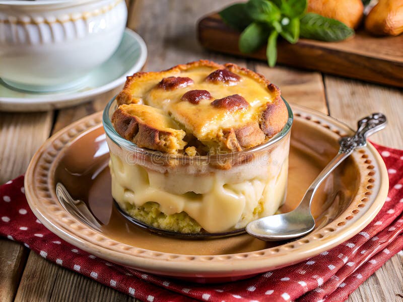 Delicious biscuit pudding stock illustration. Illustration of decadent ...