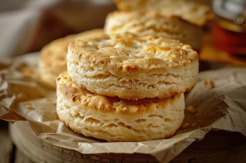 Delicious Biscuit Snack in a Plate Stock Image - Image of baked, flaky ...