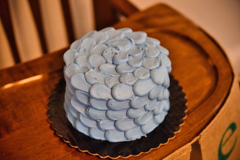 Delicious Blue Birthday Cake Stock Photo - Image of baked, food: 234547676