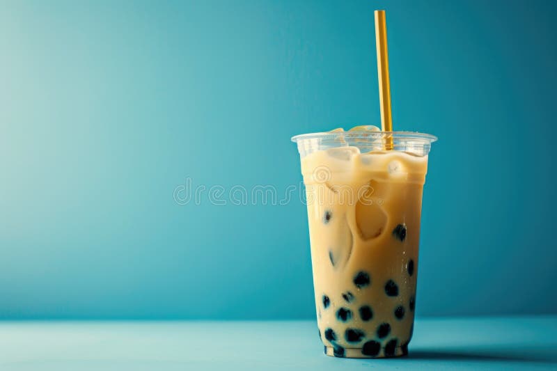 Delicious Boba Tea with Green Tea in a Clear Cup - Perfect for Summer ...