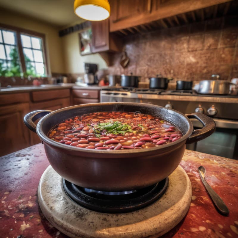 Delicious Boiling Hot Beans Stock Illustration - Illustration of warm ...