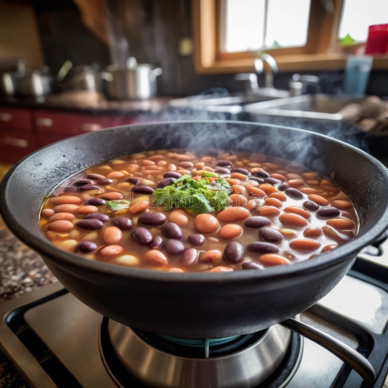 Delicious Boiling Hot Beans Stock Illustration - Illustration of ...