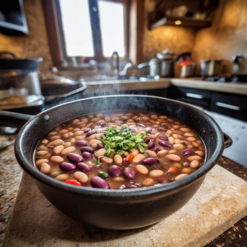 Delicious Boiling Hot Beans Stock Illustration - Illustration of kitchen, snack: 307181625