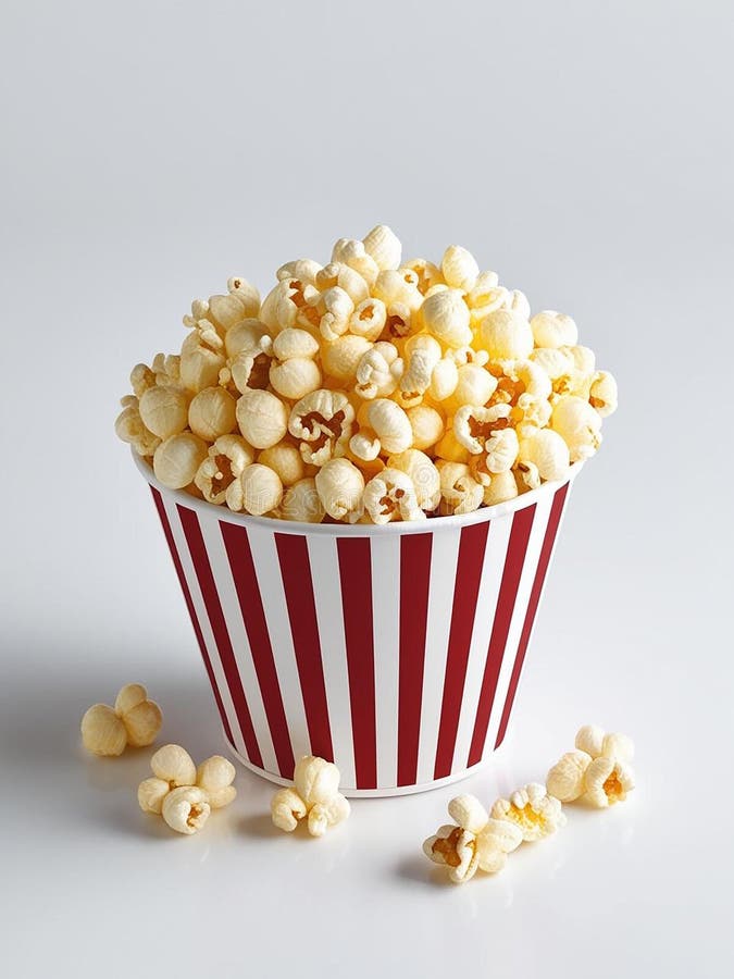 A Delicious Bowl of Popcorn in a Classic Red and White Striped ...