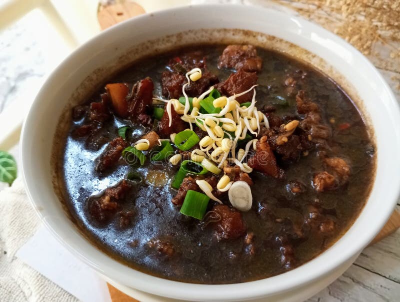 A Delicious Bowl of Rawon Beef and Beef Fat? Stock Image - Image of ...