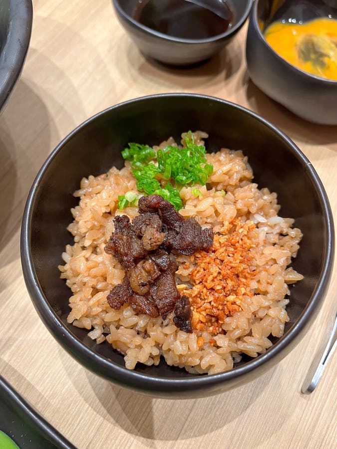 Delicious Bowl of Seasoned Rice with Beef Toppings Stock Image - Image ...