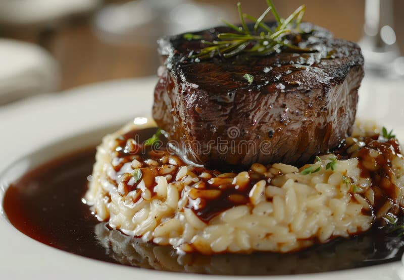 Delicious Braised Beef Short Ribs with Creamy Risotto Stock ...