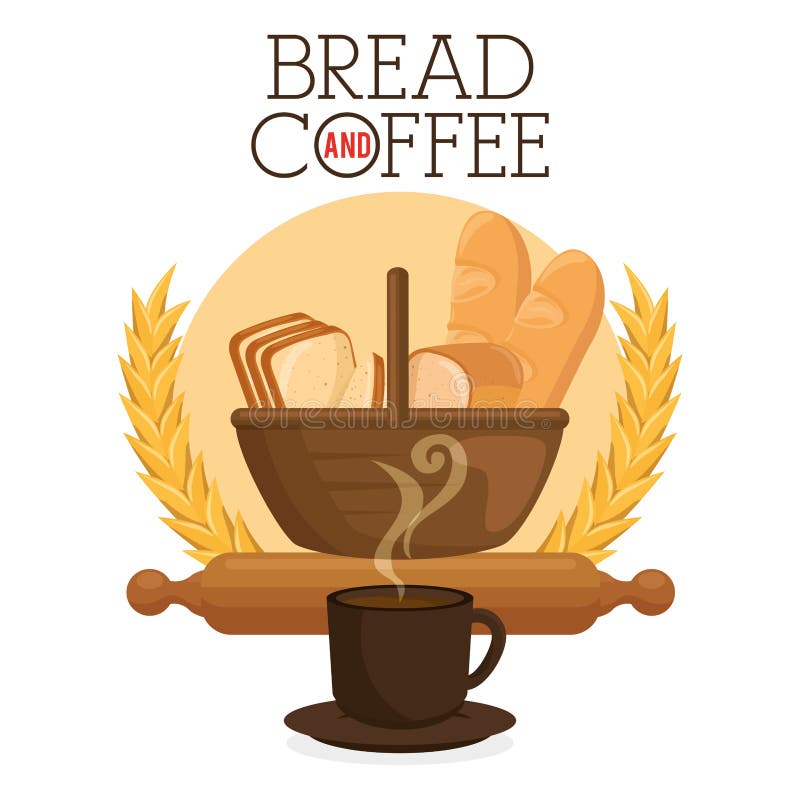 Delicious Breads and Coffee Label Stock Vector - Illustration of ...