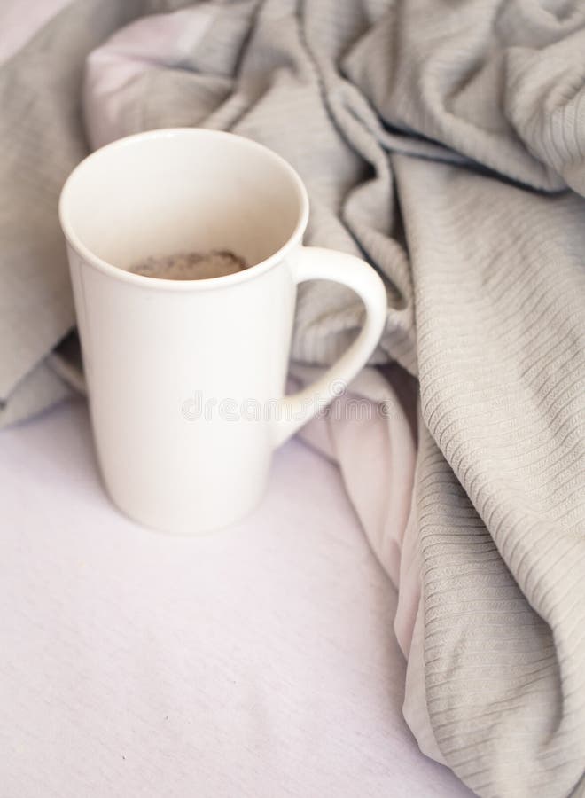 Delicious Breakfast in Bed with a Big Sword Coffee Stock Photo - Image ...