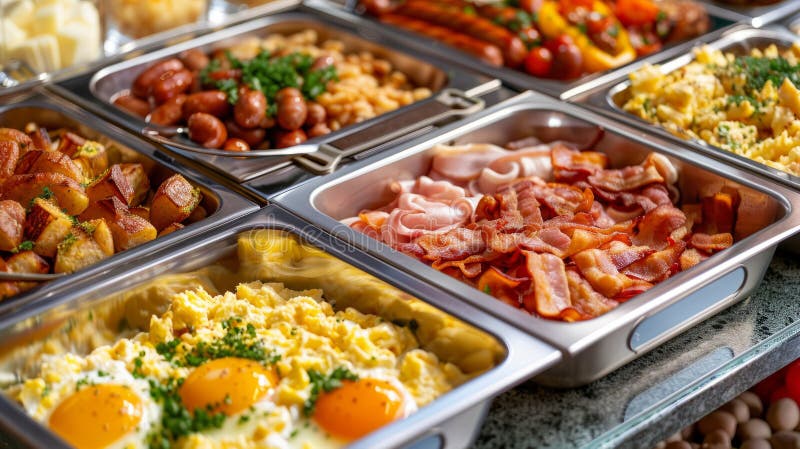 Delicious Breakfast Buffet with Eggs, Bacon, Sausage, and Potatoes ...