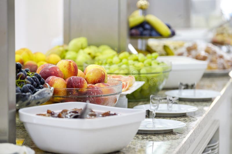 Delicious Breakfast Buffet with Fruits 2 Stock Image - Image of cuisine ...