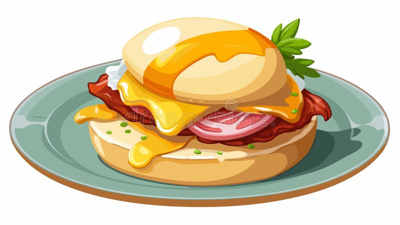 Delicious Breakfast of Classic Egg Benedict with Bacon on a Plate ...