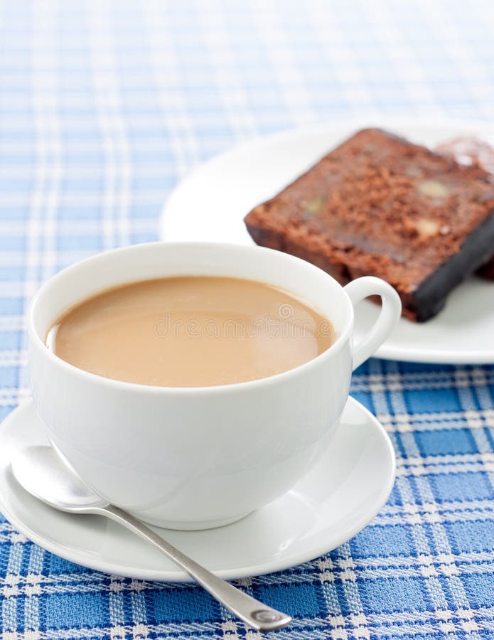 Delicious Breakfast with Coffee and Chocolate Cake Stock Photo - Image ...