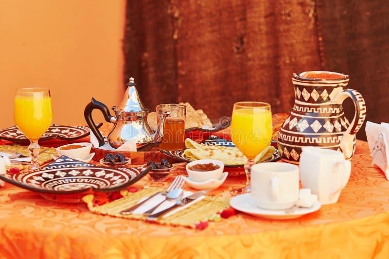 Delicious Breakfast in Moroccan Style Stock Image - Image of maroc ...