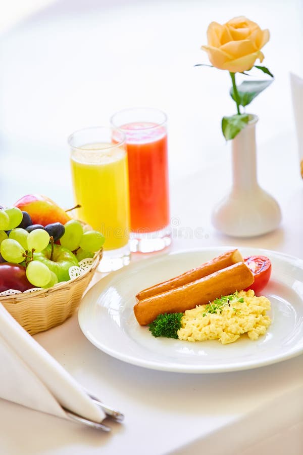 Delicious Breakfast for Two at the Luxury Hotel. Stock Photo - Image of ...