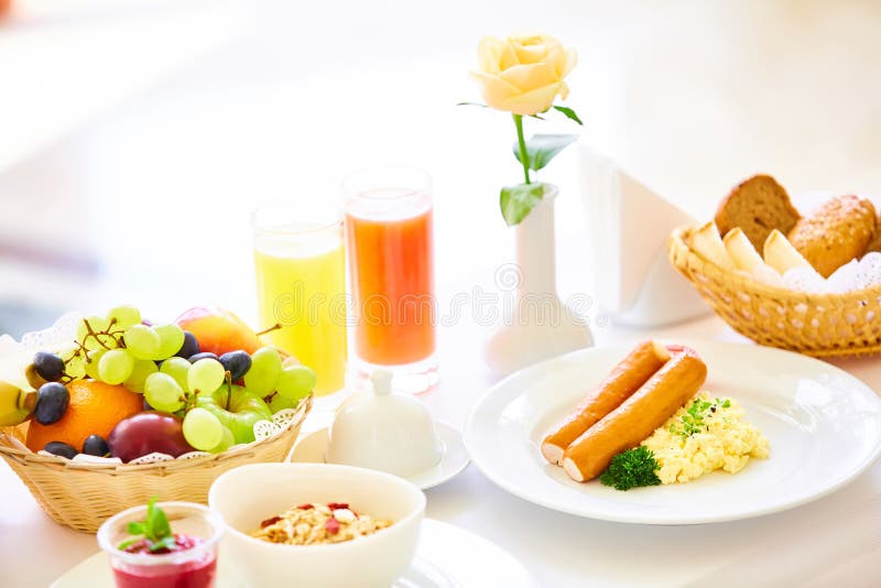 Delicious Breakfast for Two at the Luxury Hotel. Stock Image - Image of ...