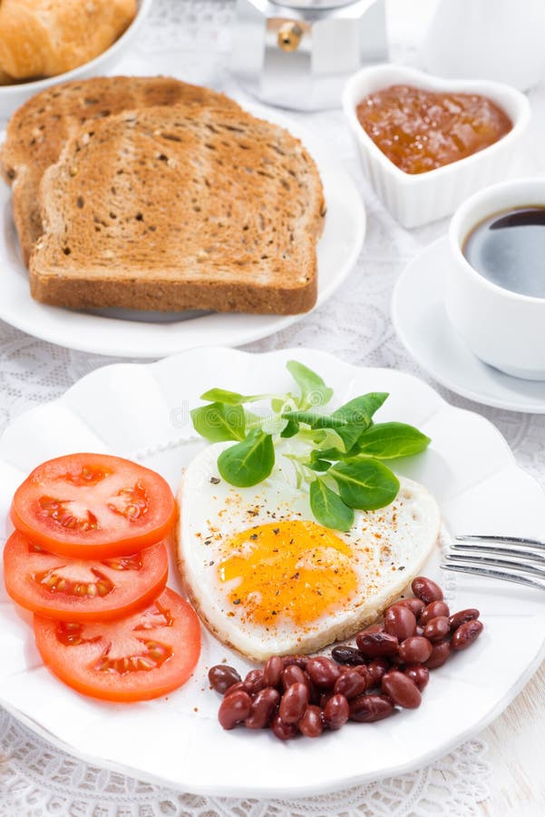 Delicious Breakfast for Valentine S Day, Vertical Stock Image - Image ...