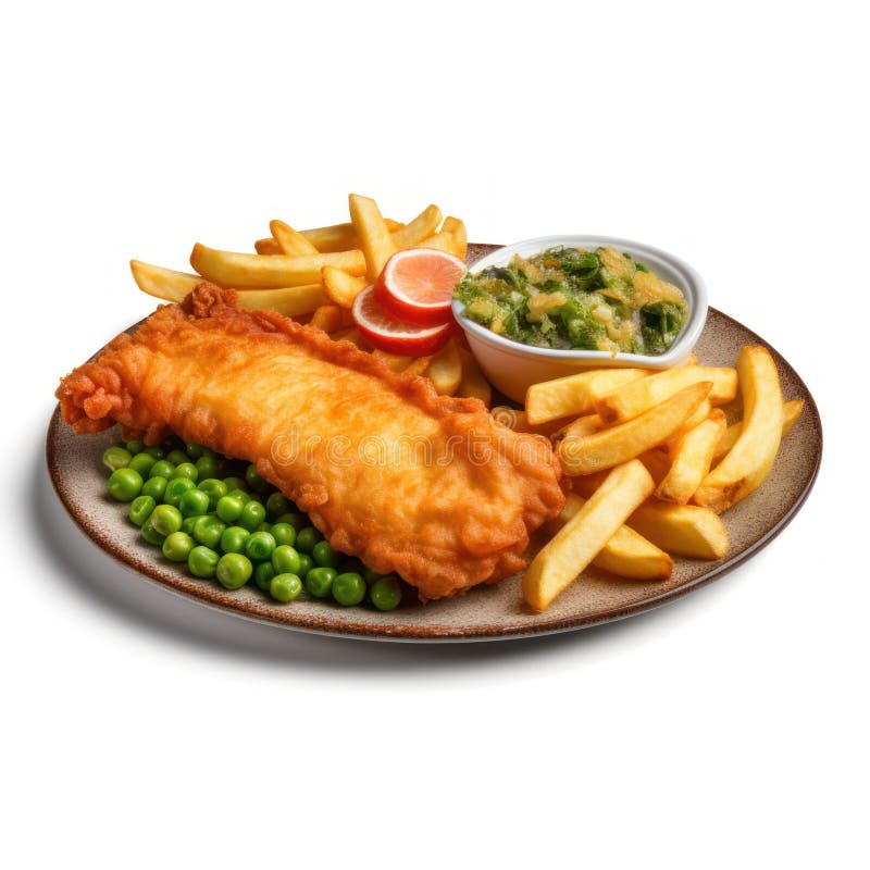 Delicious British Fish and Chips on a Plate High Resolution Image ...