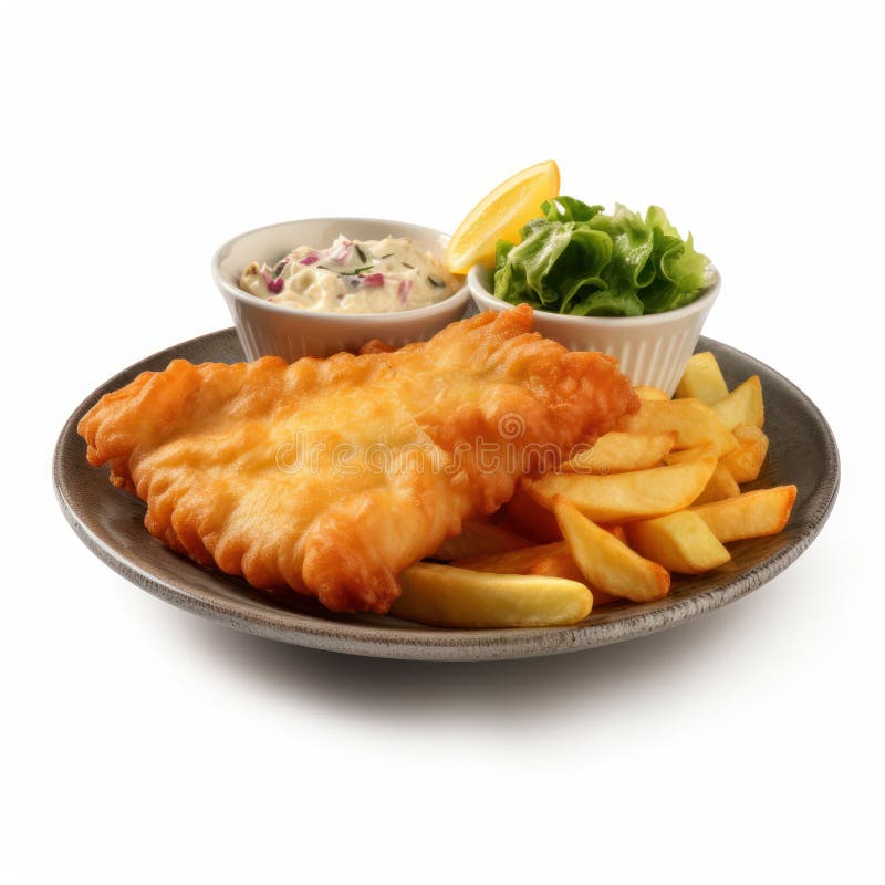 Delicious British Fish and Chips on a Plate High Resolution Image ...