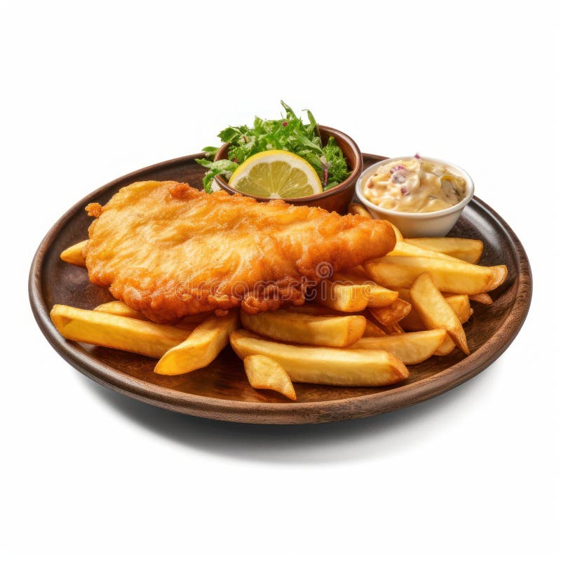 Delicious British Fish and Chips on a Plate High Resolution Image ...