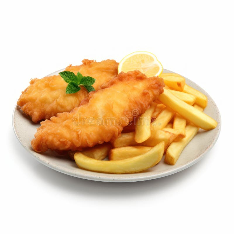 Delicious British Fish and Chips on a Plate High Resolution Image ...