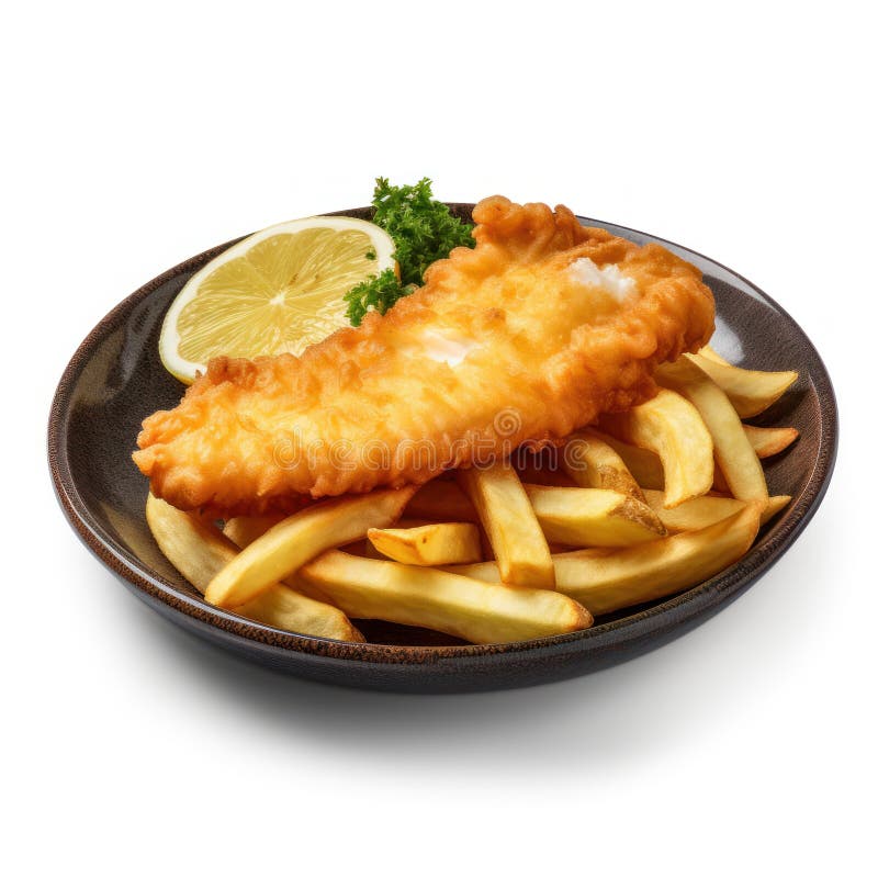 Delicious British Fish and Chips on a Plate High Resolution Image ...