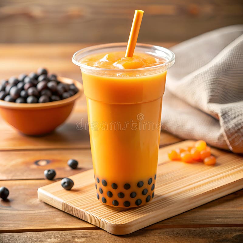 Delicious Bubble Tea with Tapioca Pearls in a Clear Cup, Ai-Generated ...