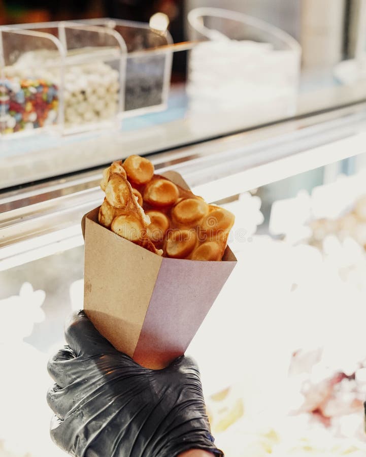 Delicious Bubble Waffle To Take on the Go Stock Photo - Image of ...