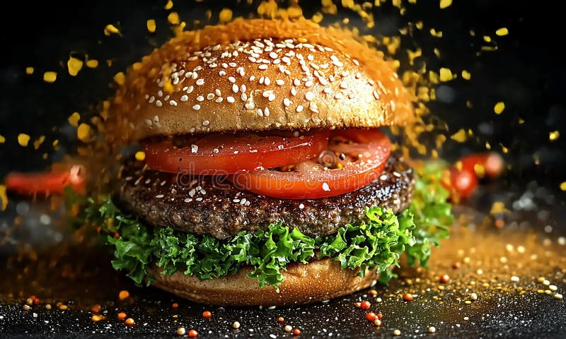 Delicious Burger Explodes with Flavor Stock Video - Video of mealprep ...