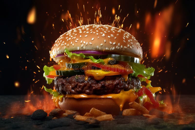 Burger Exploding Stock Illustrations – 377 Burger Exploding Stock ...