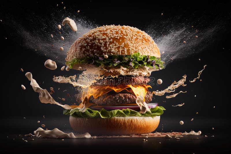 Exploding Burger Stock Illustrations – 88 Exploding Burger Stock ...