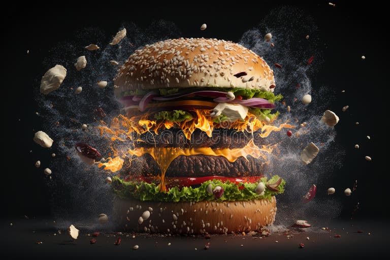 Burger Exploding Stock Illustrations – 552 Burger Exploding Stock ...
