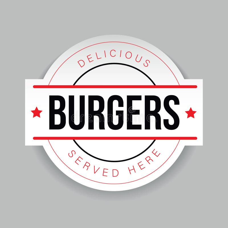 Delicious Burgers Vintage Stamp Logo Stock Vector - Illustration of ...